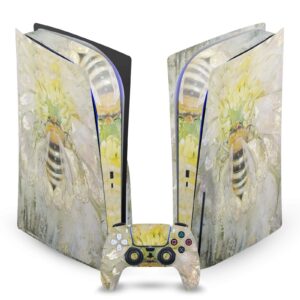 head case designs officially licensed stephanie law bee art mix vinyl faceplate sticker gaming skin decal cover compatible with sony playstation 5 ps5 disc edition console & dualsense controller