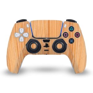 head case designs officially licensed pldesign light brown bamboo art mix vinyl faceplate sticker gaming skin decal cover compatible with sony playstation 5 ps5 dualsense controller