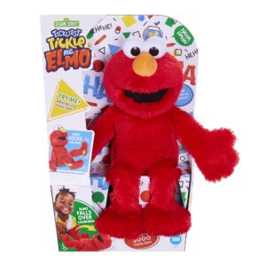 sesame street tickliest tickle me elmo, laughing, talking, 14-inch elmo plush toy, toddler, kids 18 months & up