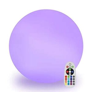 led ball light, rechargeable remote control cordless 16 rgb colors decorative waterproof ball lights indoor outdoor lighting night lights for home garden (4.7in)