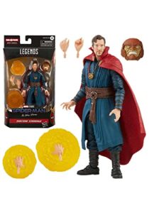 spider-man marvel legends series doctor strange 6-inch collectible action figure toy and 4 accessories and 1 build-a-figure part(s), multicolor