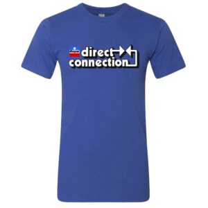 mopar direct connection t-shirt for men (us, alpha, x-large, regular, regular, royal blue)