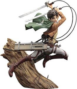 kotobukiya attack on titan: eren yeager (renewal package variant) artfx j statue, multicolor