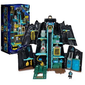 batman, bat-tech batcave, giant transforming playset with exclusive 4” batman figure and accessories, kids toys for boys aged 4 and up