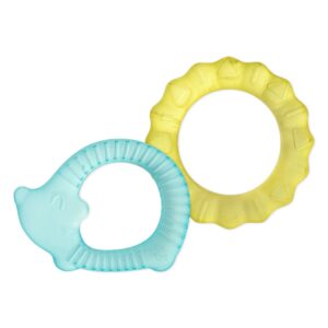 cool nature teether (2 pack)-yellow/aqua set