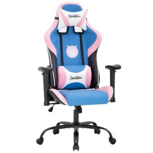 pc gaming chair racing office chair e-sports computer chair with lumbar support adjustable headrest 2d armrest rolling swivel game chair task ergonomic pu leather desk chair