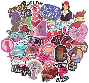 party hive feminist girl power (35 pieces) assorted decal stickers arts crafts scrapbook