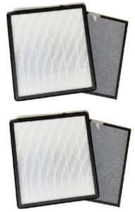 nispira hsp001 filter replacement for smart true hepa air purifier 5-in-1 true hepa + activated carbon cold catalyst, 2 sets