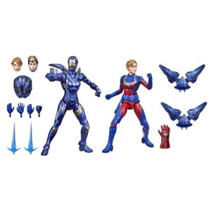 marvel legends series captain marvel and rescue armor 2-pack, infinity saga, 6-inch scale action figure toy, 2 figures and 12 accessories (amazon exclusive)