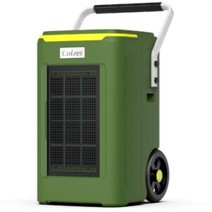 colzer 180 pints up to 7,000 sq. ft commercial dehumidifier includes pump & drain hose, powerful compressor fast draw air for water damage, ideal for basements, building sites, warehouse