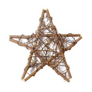 natural brown vine stars wicker rattan star for home garden wreath christmas garland tree decoration (3pcs, 8inch)