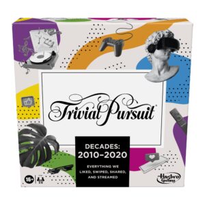 hasbro gaming trivial pursuit decades 2010 to 2020 board game for adults and teens, pop culture trivia game for 2 to 6 players, ages 16 and up