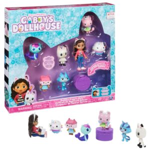 gabby's dollhouse, deluxe figure gift set with 7 toy figures and surprise accessory, kids toys for ages 3 and up