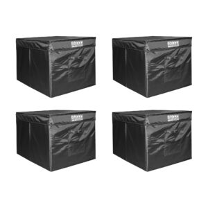 proslat bin warehouse fold-a-tote 32 gallon black 4 pack