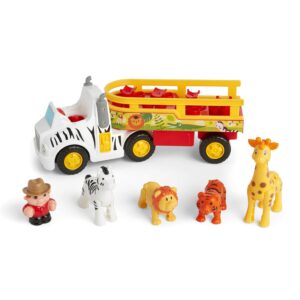 kidoozie animal adventure truck, makes animal sounds, includes 4 poseable animals, promotes language skills, for children 12 months and up