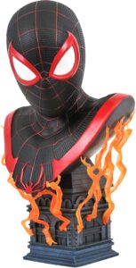 diamond select toys marvel's gamerverse: miles morales legends in 3-dimensions 1:2 scale bust, multicolor, 10 inches