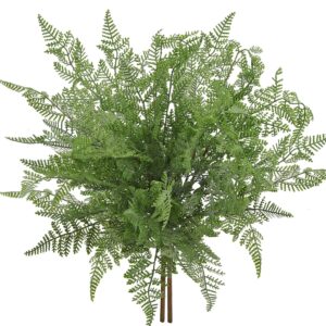 plant artificial boston fern plants large dusty green fake greenery shrubs 2 pcs faux plant bushes for home garden office farmhouse indoor outdoor decor, 19 inch