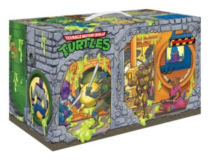 playmates teenage mutant ninja turtles: retro rotocast sewer lair 6-piece action figure set, multicolor