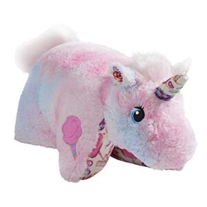 pillow pets 18” sweet scented cotton candy unicorn stuffed animal plush toy, pink