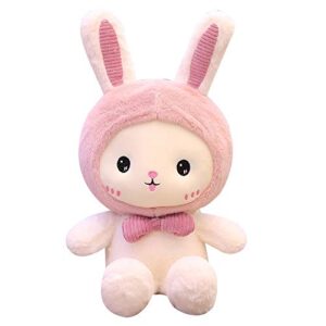 dermaex pink bunny plush stuffed animal pillow,soft hugging pillow bunny plush toys,cute rabbit doll throw pillow with wings,gifts for birthday, valentine, christmas (pink,25cm)