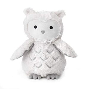 lambs & ivy luna white/gray plush owl stuffed animal - luna (740043o)