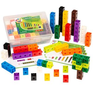 kids first math: 100 linking cubes math kit w/activity cards | develop skills in counting, sorting, sequencing, graphing, measuring | visual hands-on math for at-home or classroom learning ages 3+