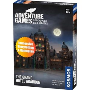 adventure games: the grand hotel abaddon - a kosmos game from thames & kosmos | collaborative, replayable storytelling gaming experience for 2 to 4 players ages 12+, grey