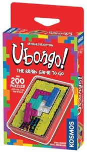 ubongo the brain game to go | thames & kosmos | fast-paced, addictive, and easy-to-learn | convenient self contained carrying case | solo geometric puzzle game | for ages 8 and up