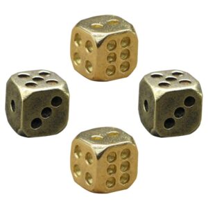 4pcs ancient brass dice solid metal rpg role playing game dice learning dice party supplies