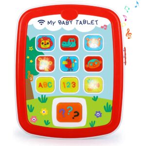 baby tablet toys for 1 year old boy, 1 year old girl toys light up infant toddler my first learning tablet toy 12 month toys 6-12 12-18 18-24 months, gifts for 1 2 3 year old kids boys girls