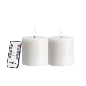 smtyle white battery operated flickering flameless candles set of 2 for home decoration votive birthday gardens outdoor