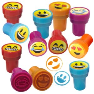 artcreativity emoticon stampers for kids, pack of 24, pre-inked smile stampers for children, emoticon birthday party supplies and favors, piñata fillers, arts n crafts, assignment stamps for teachers