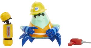 mattel pixar monsters at work cutter action figure, collectible disney plus character toy with accessories, 4.75-in tall posable authentic detail, kids gift ages 3 years & older