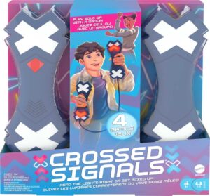 mattel crossed signals electronic game with pair of talking light wands, play solo or with up to 4 players 8 years & older