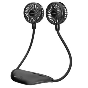 leipple neck fan portable - 5000 mah usb fan sport fan with 6 speeds, rechargeable design - handfree wearable personal neckband fan can lasts for 26h for travel,office