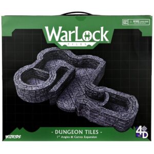 wizkids warlock tiles: expansion – 1 in. dungeon angles & curves