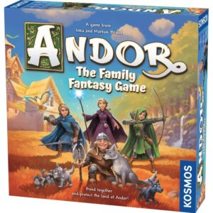 andor: the family fantasy game, cooperative family board game by kosmos, 2 to 4 players, ages 7+