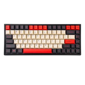 yunzii kc84 sp 84 keys hot swappable mechanical keyboard with pbt dye-subbed keycaps, rgb,nkro programmable keyboard (gateron black switch, carving front sp red)