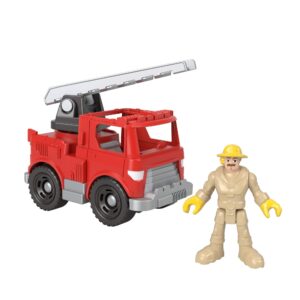 fisher-price imaginext rescue fire truck, push-along vehicle and character figure set for preschool kids ages 3-8 years