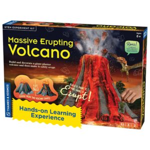 thames & kosmos massive erupting volcano stem kit | diy giant volcano model, 1-foot tall | includes materials for multiple eruptions | explore volcanoes, geology, earth science | science fair project