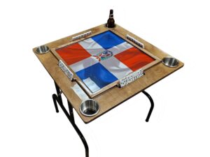 the kitchen zone domino table with dominican flag - anti-scrash and water-resistant(legs included)