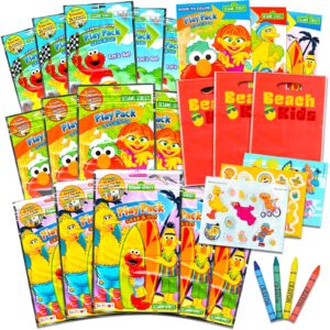 set of 15 kids play packs bundle ~ fun party favors coloring book crayons stickers loot bags (sesame street)