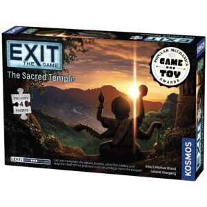 exit: the sacred temple (with jigsaw puzzles) | exit: the game - a kosmos game | family-friendly, jigsaw puzzle-based at-home escape room experience for 1 to 4 players, ages 10+