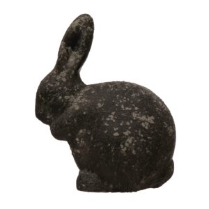 creative co-op cement rabbit, distressed black finish decor