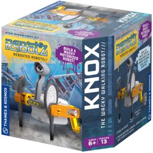 thames & kosmos - rebotz: knox - the wacky walking robot - engineering science kit - educational building toys - fun for kids, ages 6+ - 552004