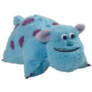 pillow pets monsters inc 16" sulley stuffed animal, disney monsters university plush toy, blue