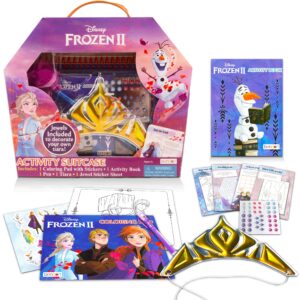 girl disney frozen craft set for kids - ultimate frozen craft bundle with activity book, coloring pad, stickers, and more (frozen art activity set)