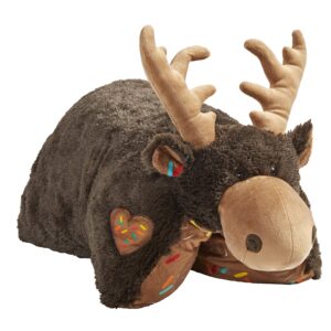 pillow pets 18” sweet scented chocolate moose, stuffed animal plush toy , brown