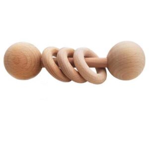 baby wooden toy rattle natural untreated 3 ring wooden teether toy montessori small wooden classic baby marcusrattle