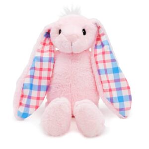 plushible easter bunny plush, cuddly, soft, embroidered stuffed animal toy for newborns, kids, boys, & girls, 14 inch